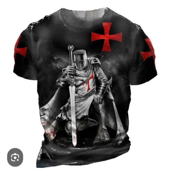Shirts | Medieval Knight Graphic Tshirt Black And Red | Poshmark